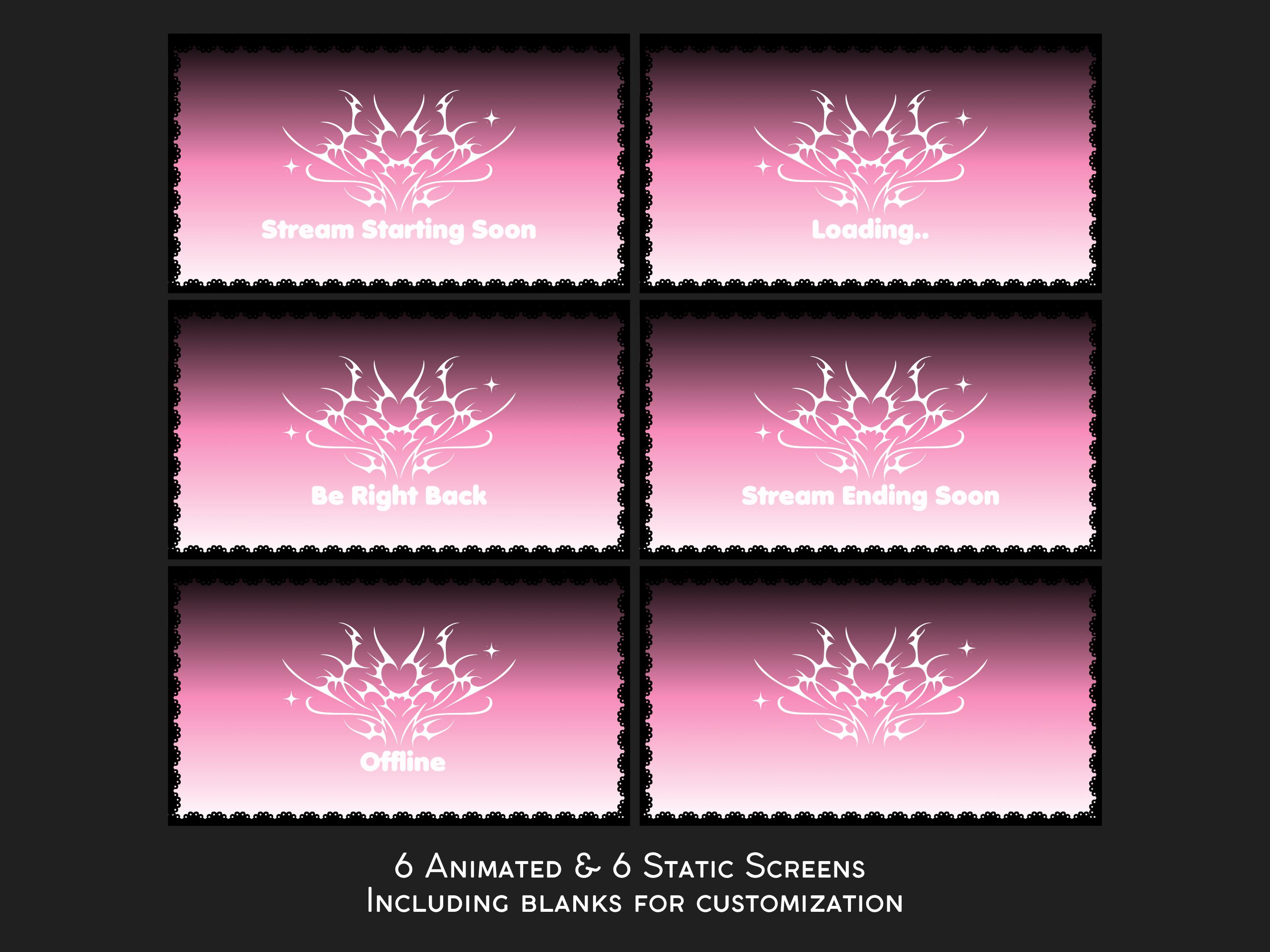 Gothic Pink Stream Pack Bundle | Vtuber & IRL Stream Setup | Twitch ...