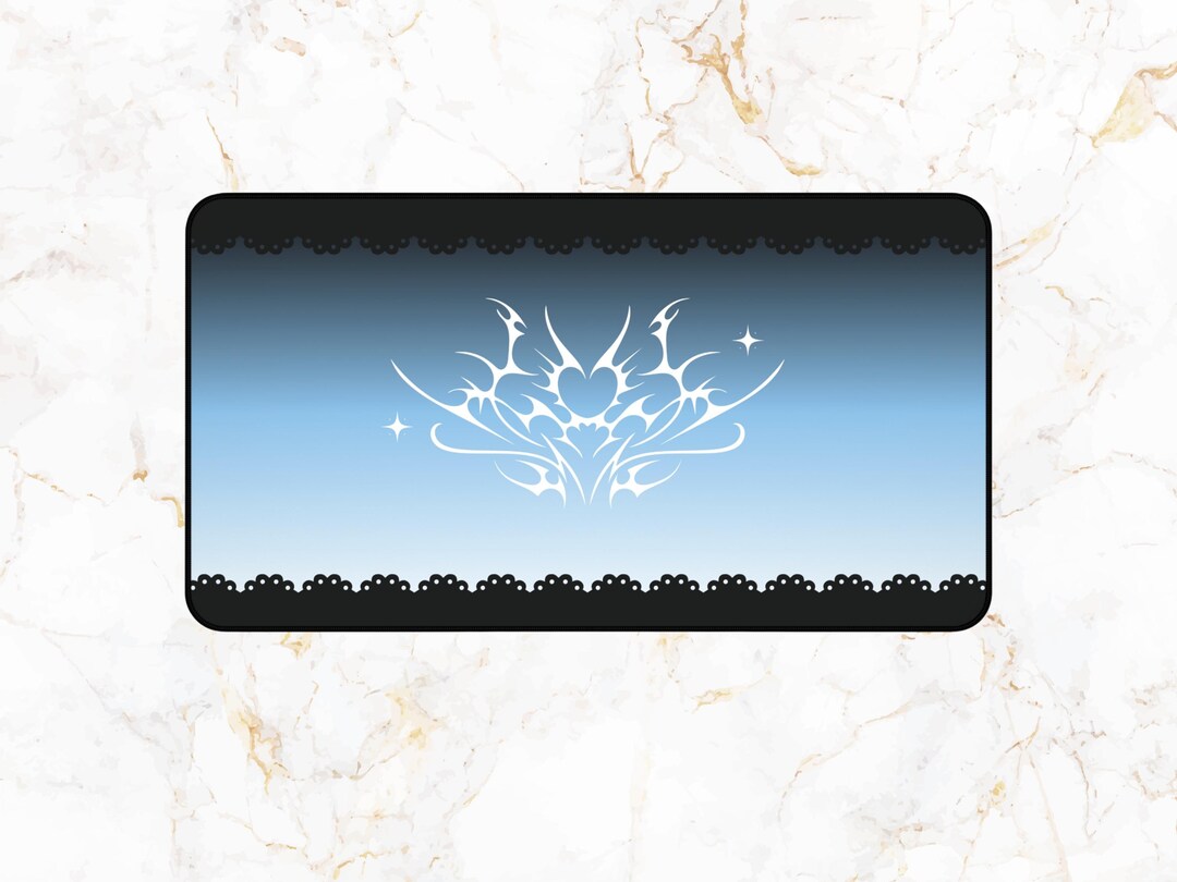 Gothic Blue Deskmat Mousepad | Cute Goth Gaming & Office Desk Mat ...