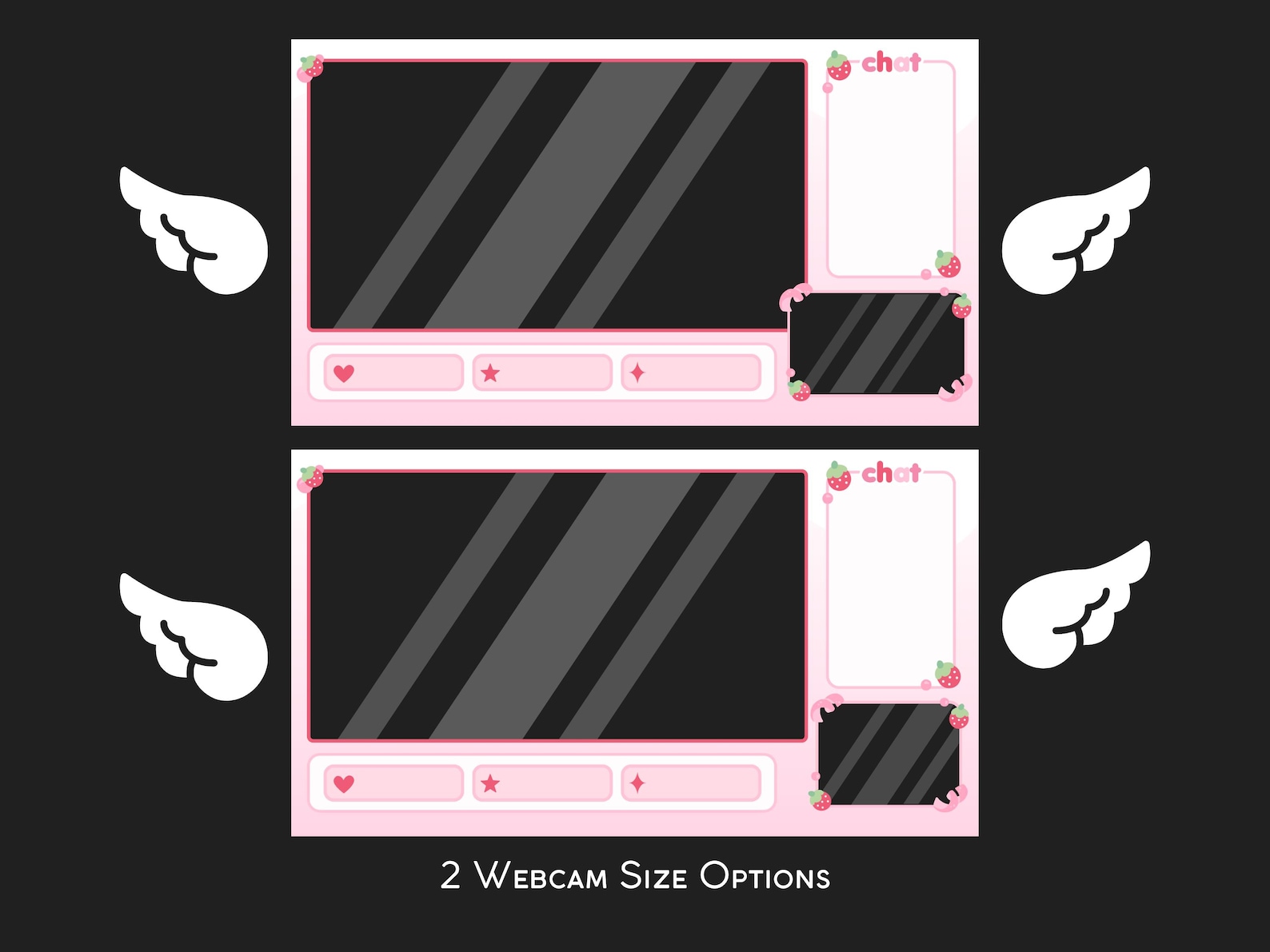 Kawaii Strawberry Twitch Stream Overlay Package | Vtuber & IRL Options ...