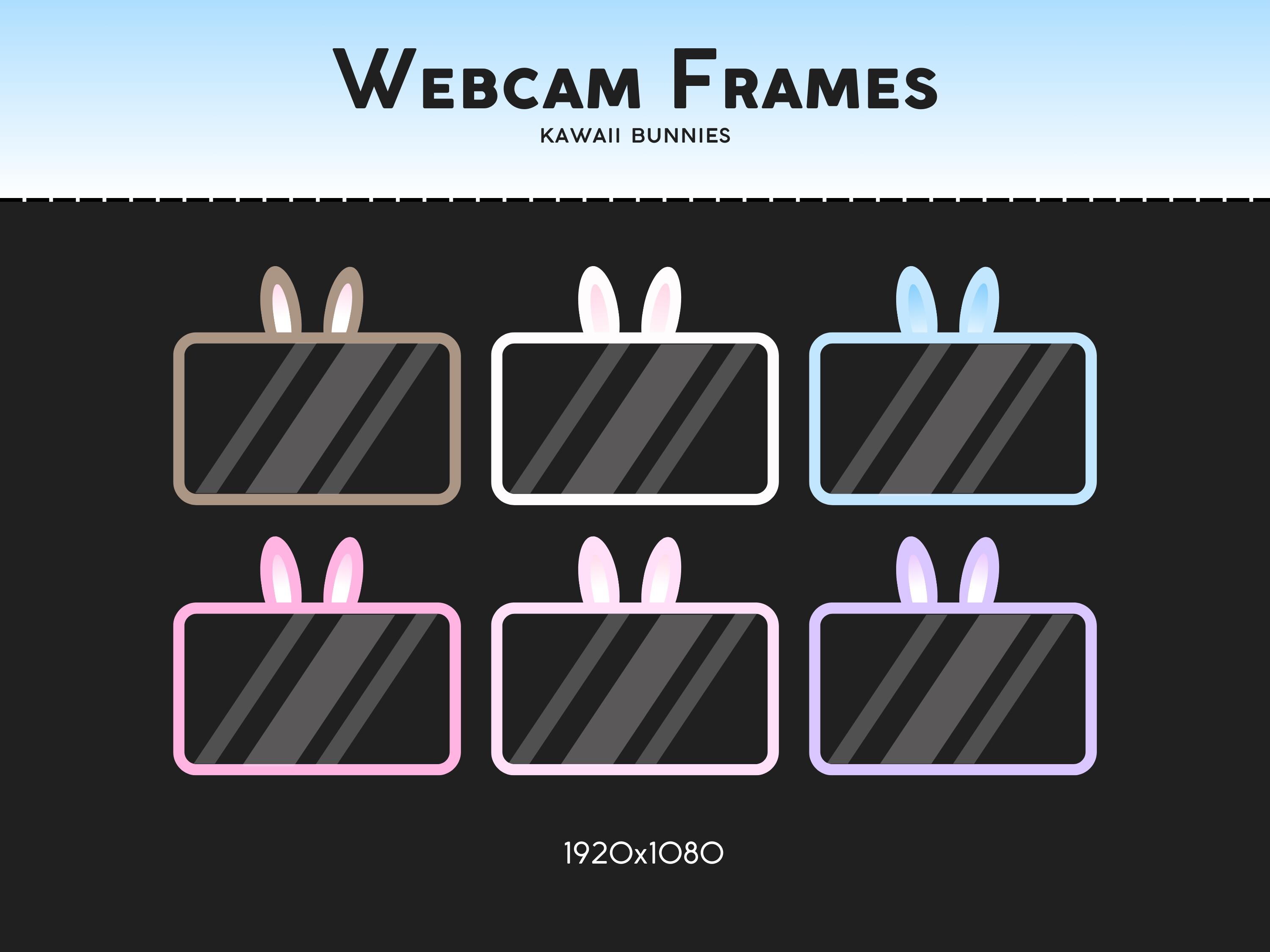 6 Kawaii Bunny Twitch Webcam Borders | Cute Streaming Overlay | Bunny ...