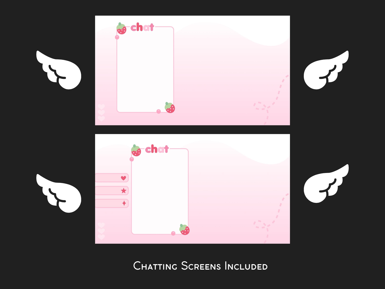Kawaii Strawberry Twitch Stream Overlay Package | Vtuber & IRL Options ...