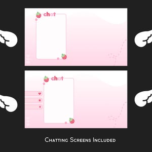 Kawaii Strawberry Twitch Stream Overlay Package | Vtuber & IRL Options ...