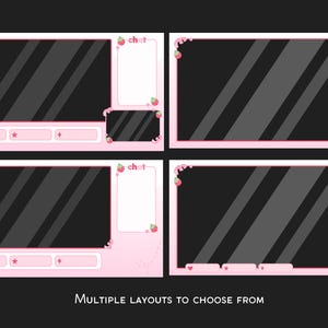 Kawaii Strawberry Twitch Stream Overlay Package | Vtuber & IRL Options ...