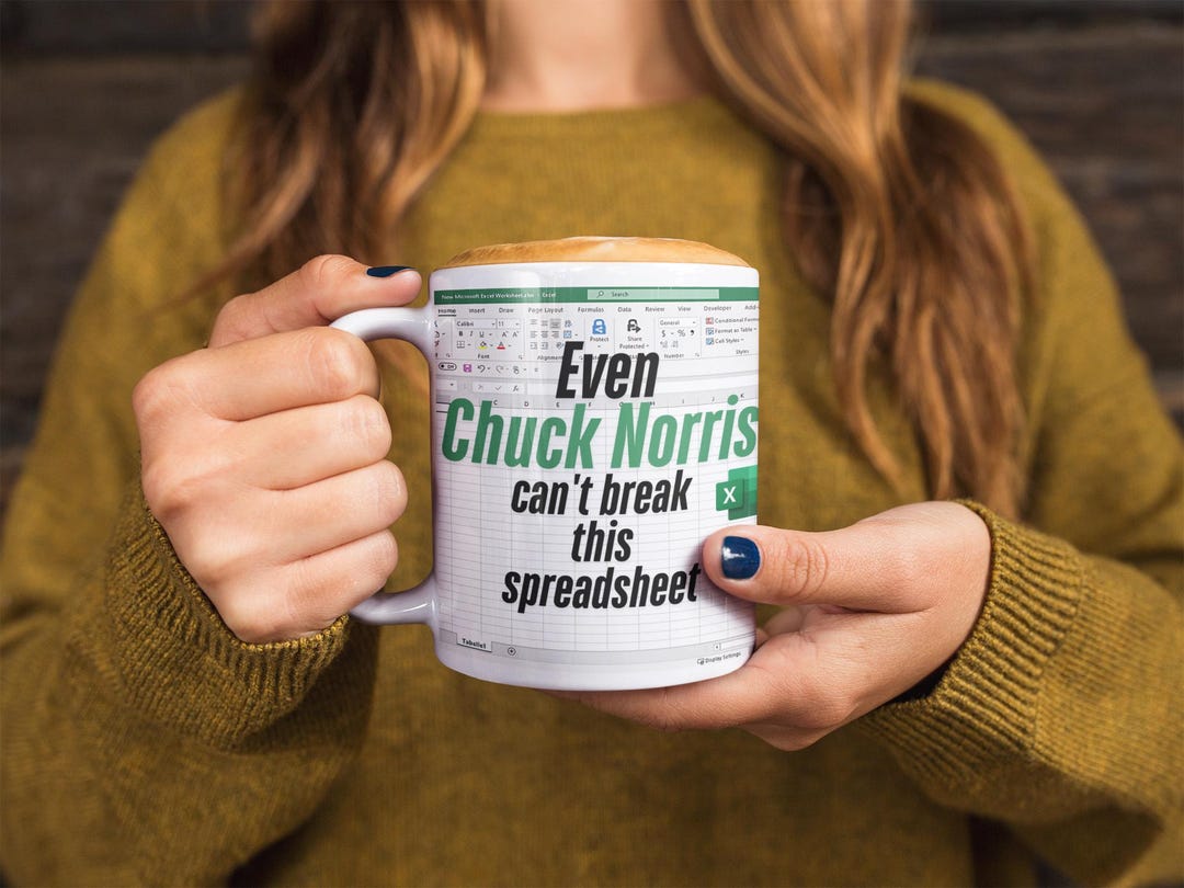 Funny Chuck Norris Excel Mug: Nerdy Office Gift - Etsy
