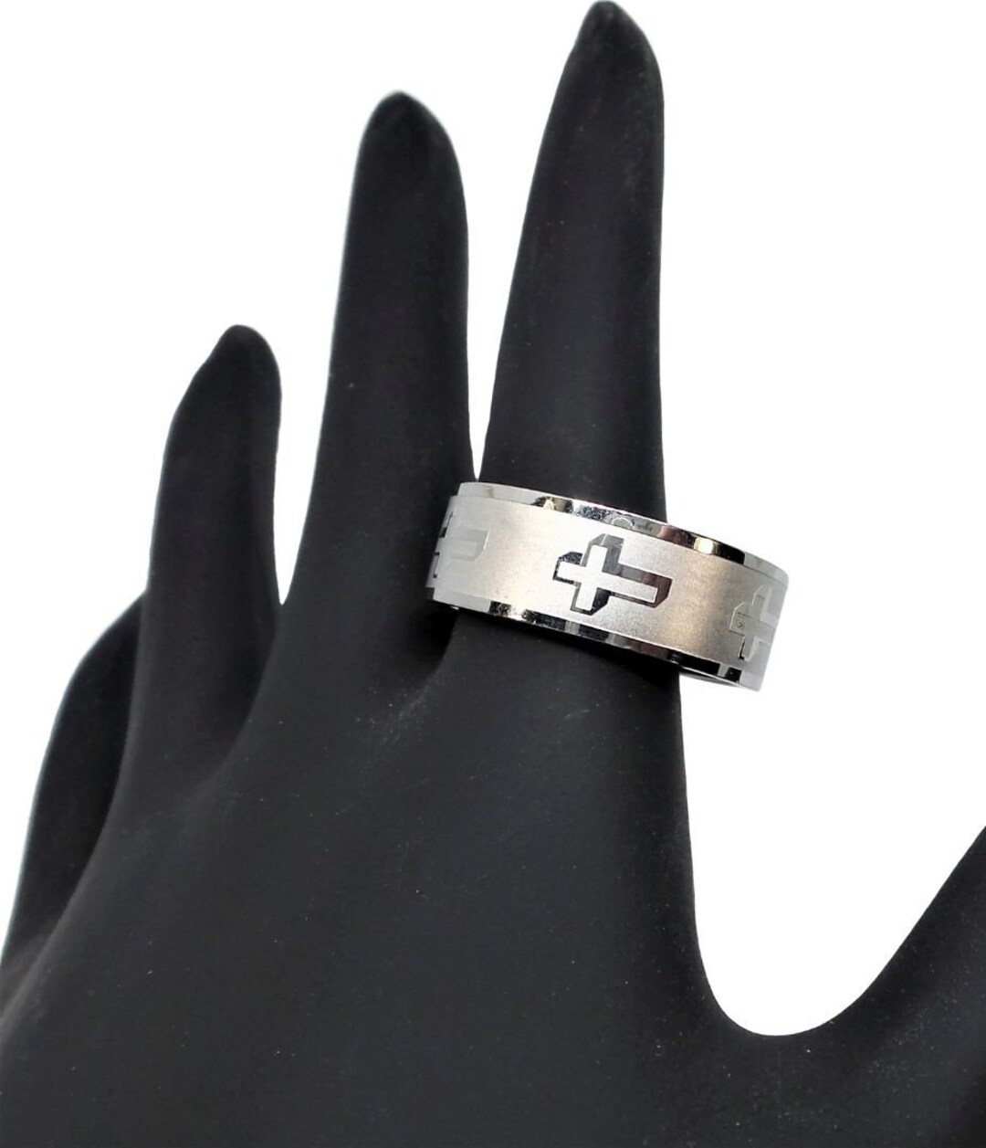 Unisex Stainless Steel Cross/crucifix Ring Band - Etsy