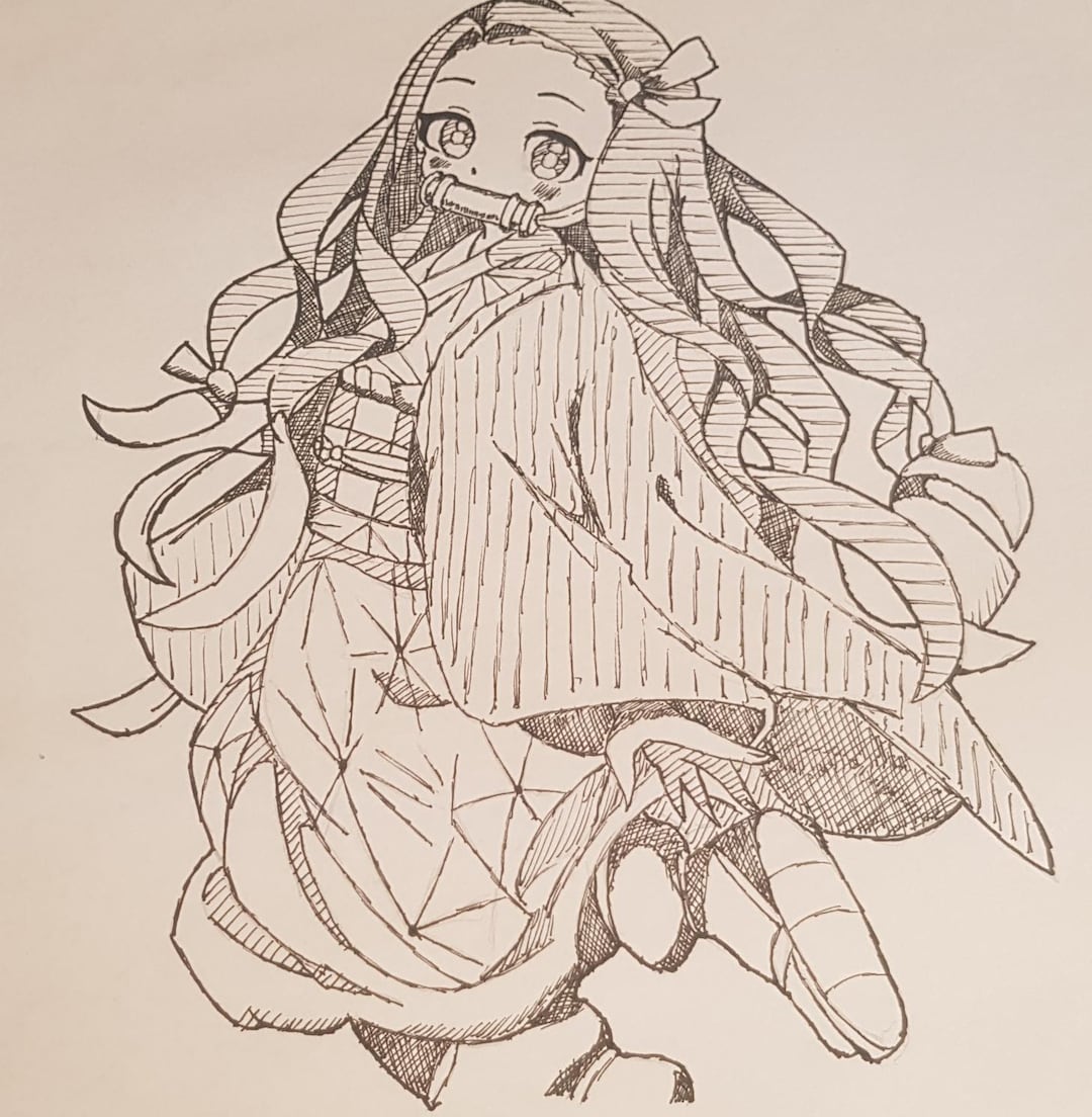 Nezuko Kamado - Demon Slayer- Drawing - Etsy