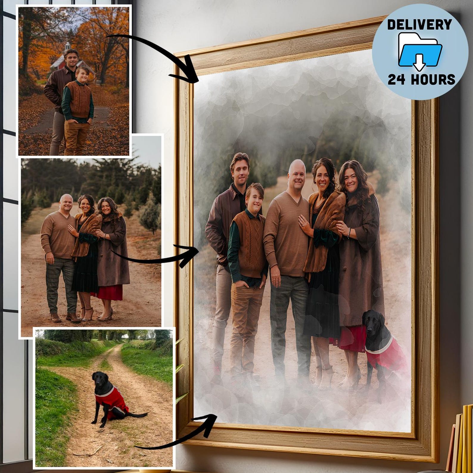 Add Loved One to Photo - Memorial Portrait for Deceased Father Mom ...
