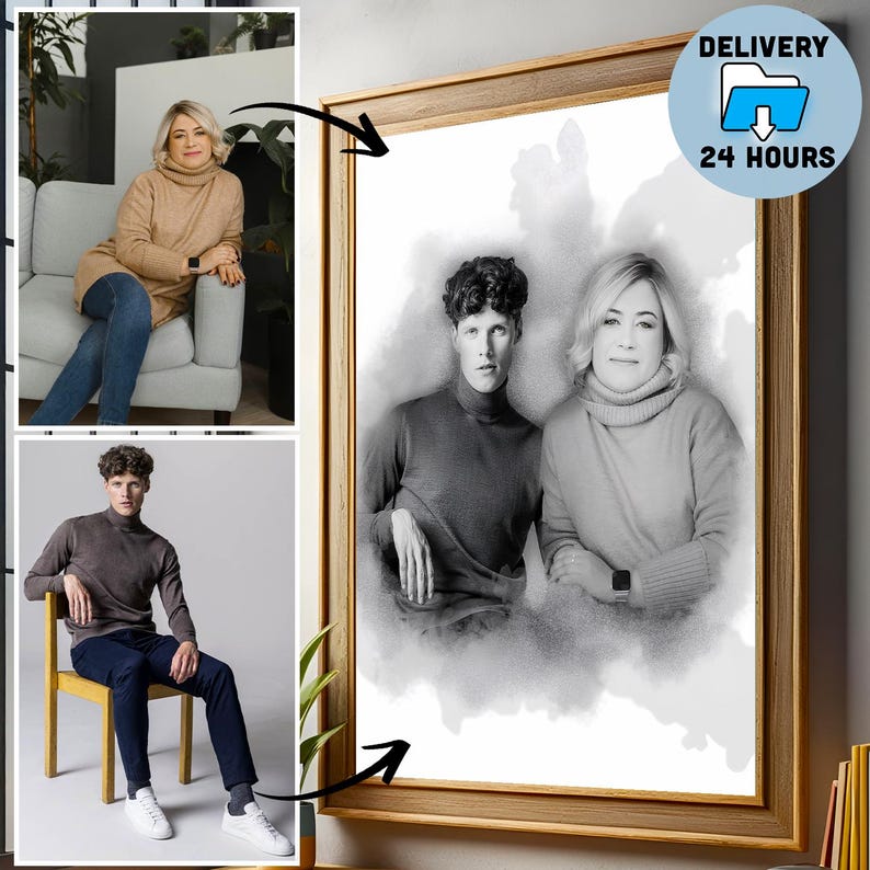Add Loved One to Photo - Memorial Portrait for Deceased Father Mom ...