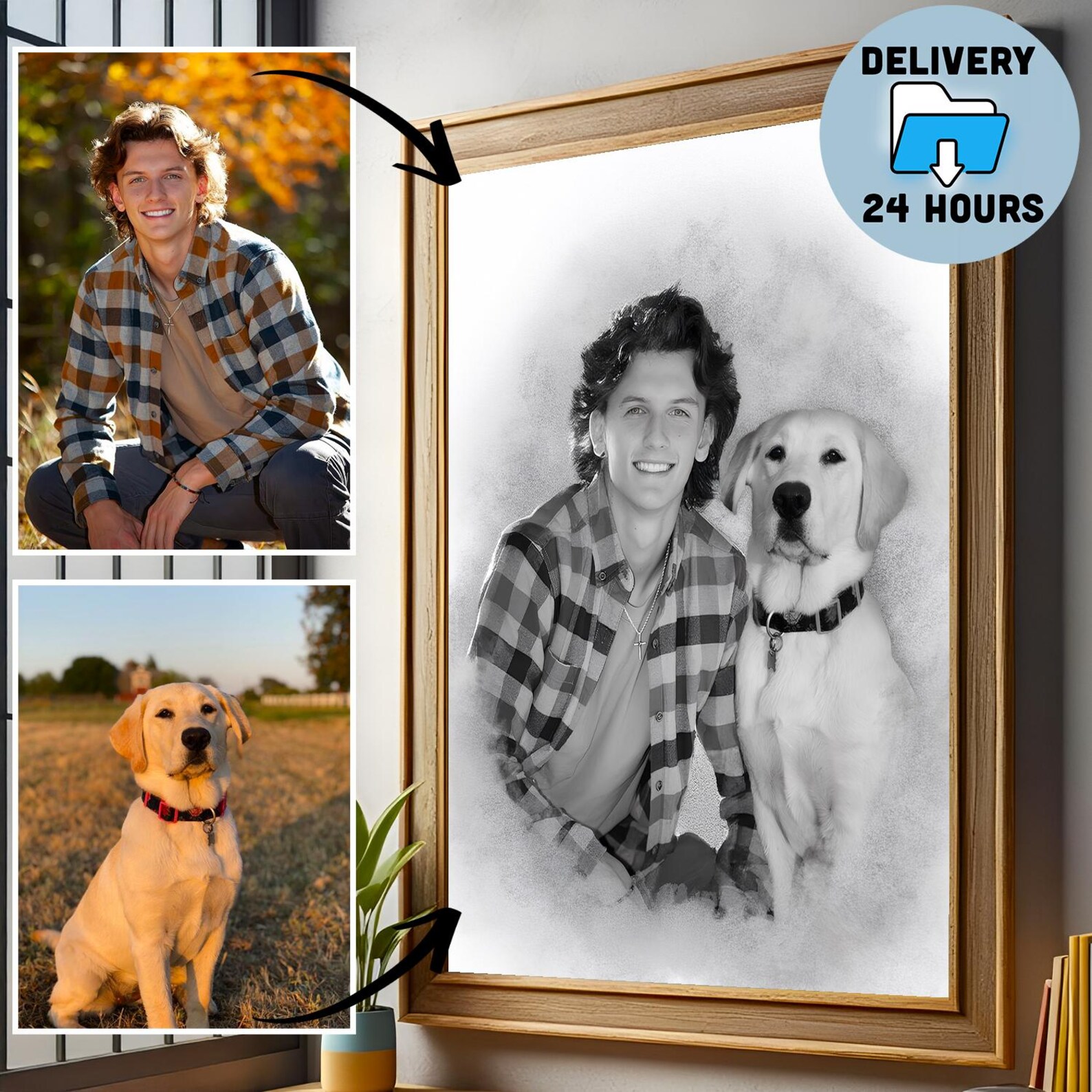 Add Loved One to Photo - Memorial Portrait for Deceased Father Mom ...