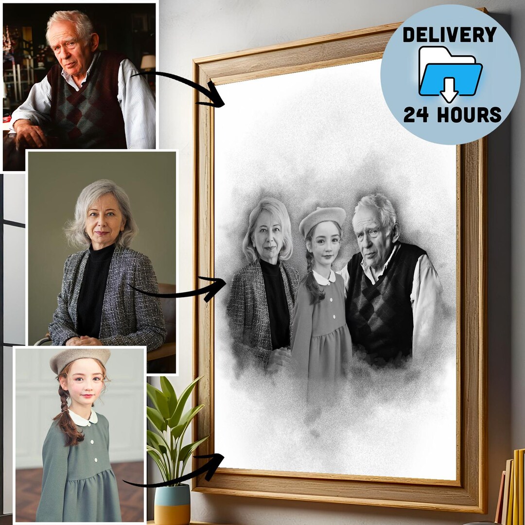 Add Loved One to Photo - Memorial Portrait for Deceased Father Mom ...