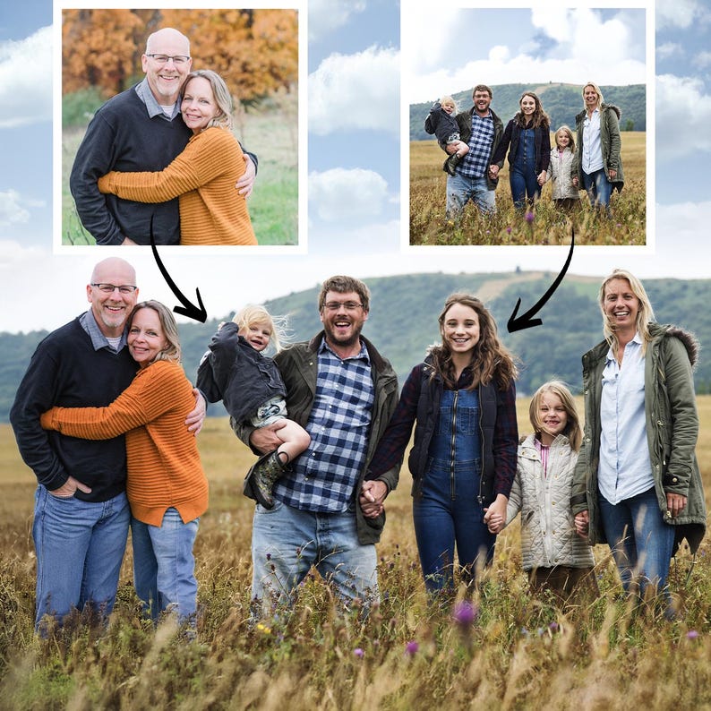 Add Person to Family Photo, Portrait of Loved One With Child, Deceased ...