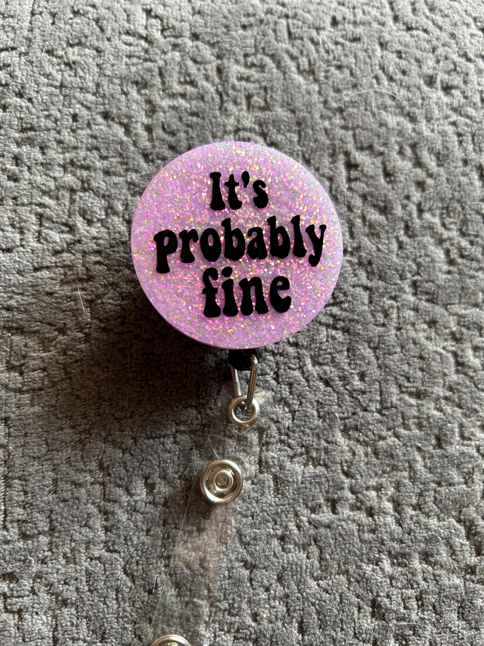 It’s Probably Fine Retractable Name Badge Reel ID Card Holder - Etsy