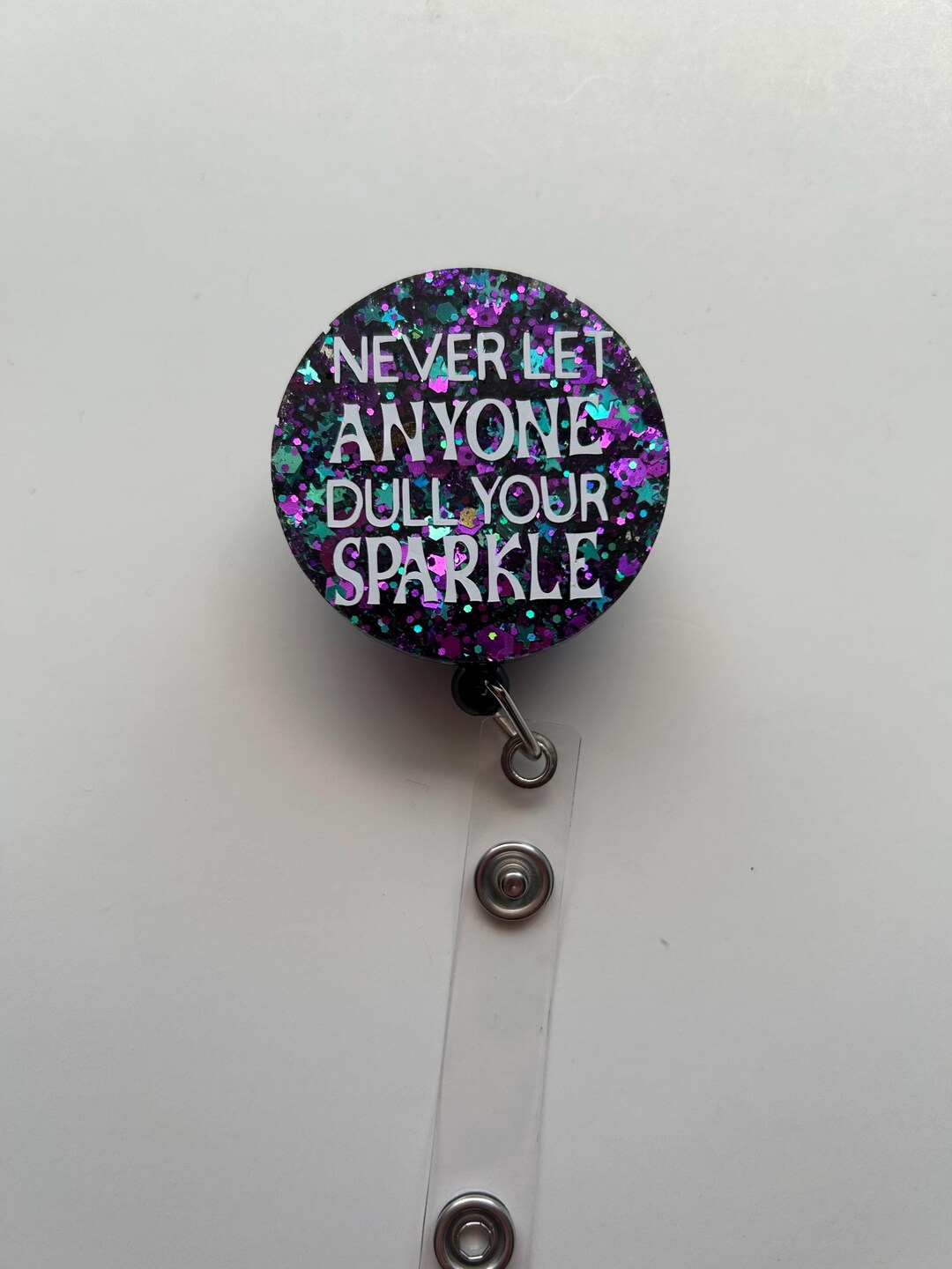 Never Dull Your Sparkle Motivational Retractable Badge Reel ID Name Tag ...