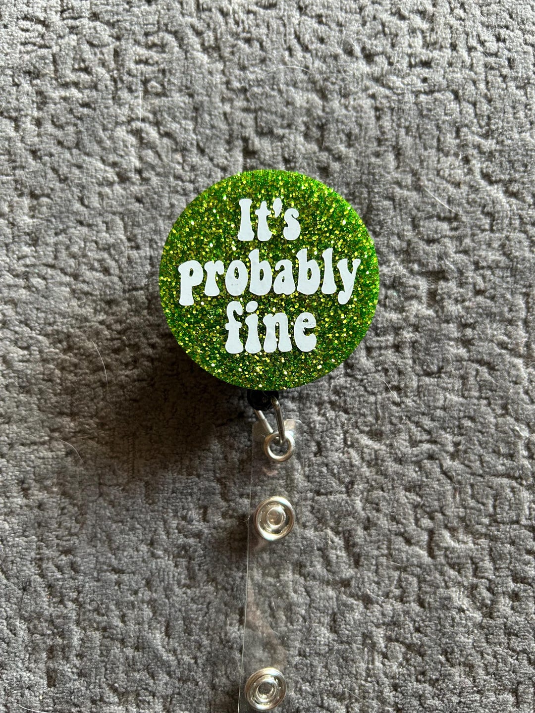 It’s Probably Fine Retractable Name Badge Reel ID Card Holder - Etsy