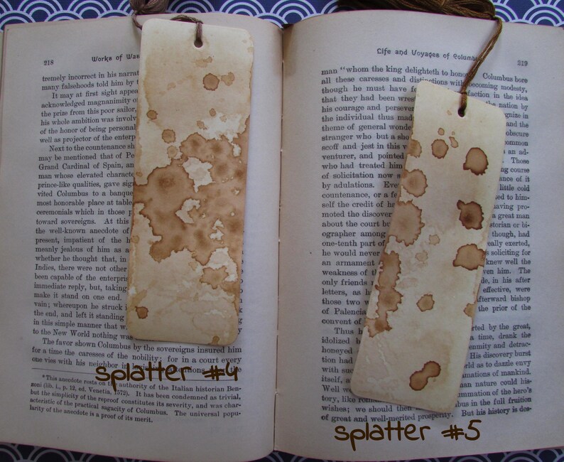 Coffee Stained Bookmarks With Brown Tassel - Etsy