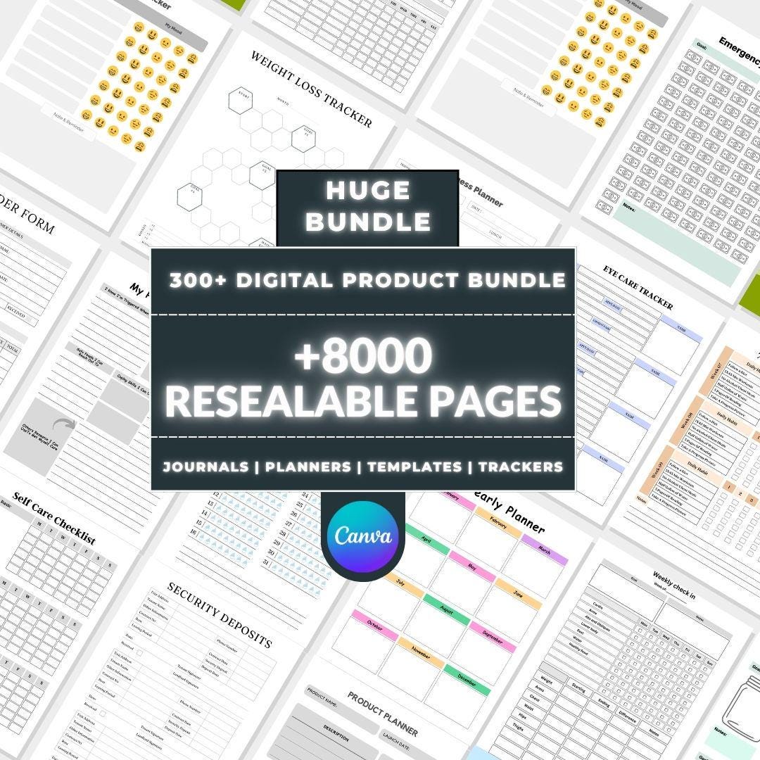 8,000 Resellable Digital Pages PRL Bundle Passive Income Starter ...