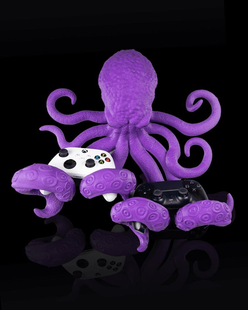 Octopus Headphone Wall Hanger: Gaming Controller & Music Decor - Etsy