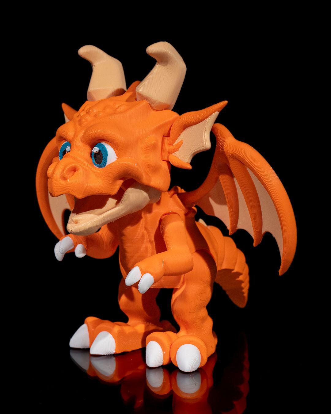 Cute Dragon Desktop Toy Desk Gadgets 3D Printed Conqueror Dragon Toy ...