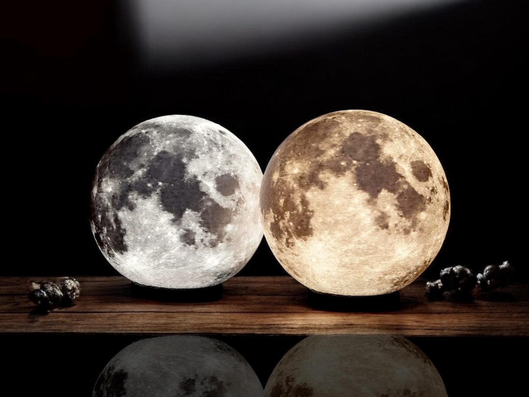 3D Printed Lunar Moon Lamp Night Light Bedside Lamp Romantic Gift ...
