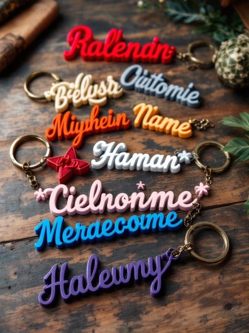 Personalized 3D Printed Keychain | Custom Name Tag | School Bag ...
