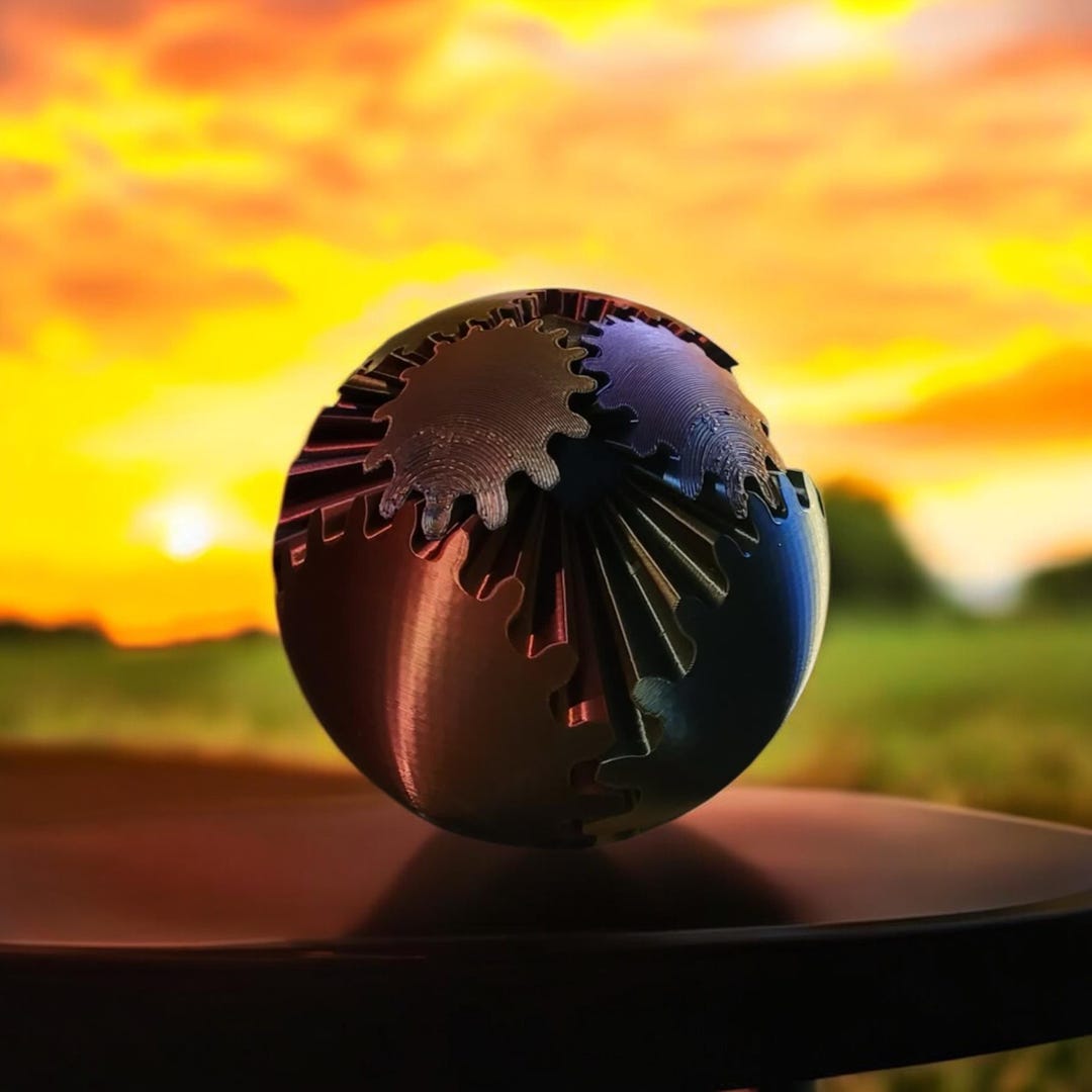 3D Printed Gear Ball Sphere – Transformable Fidget & Stress Relief Toy ...
