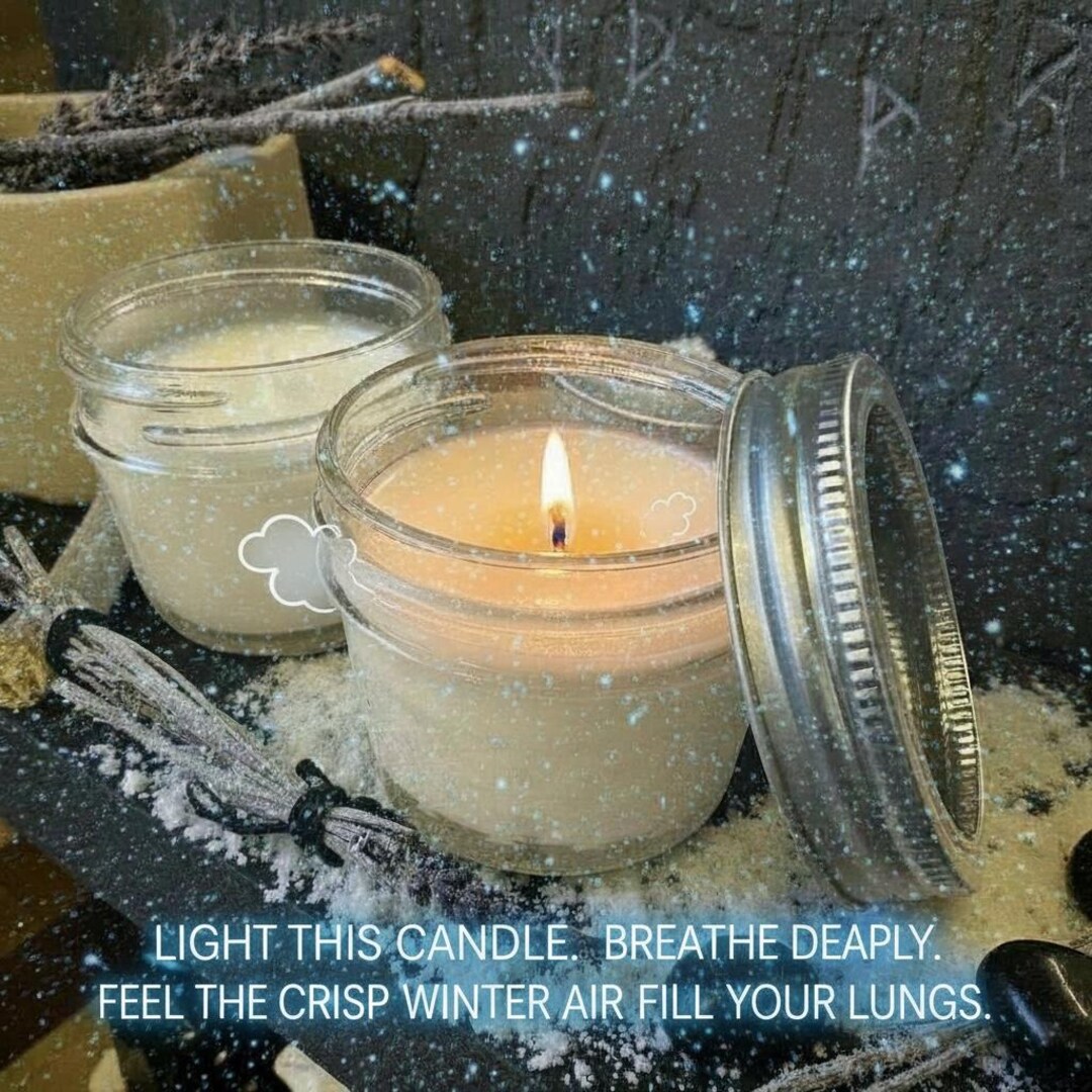 Winter's Breeze Soy Candle, Clove & Menthol, Enchanted Mason Jar - Etsy