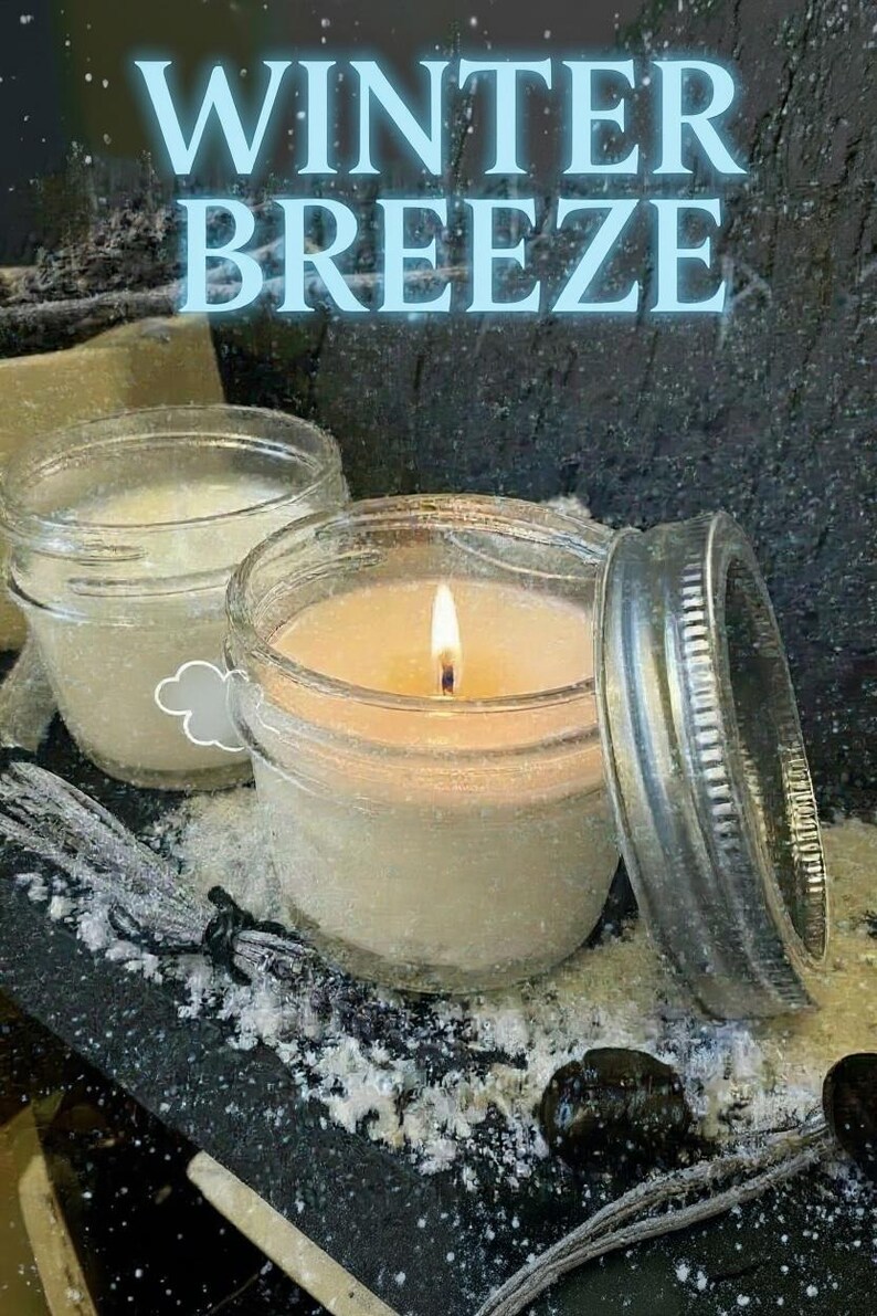 Winter's Breeze Soy Candle, Clove & Menthol, Enchanted Mason Jar - Etsy
