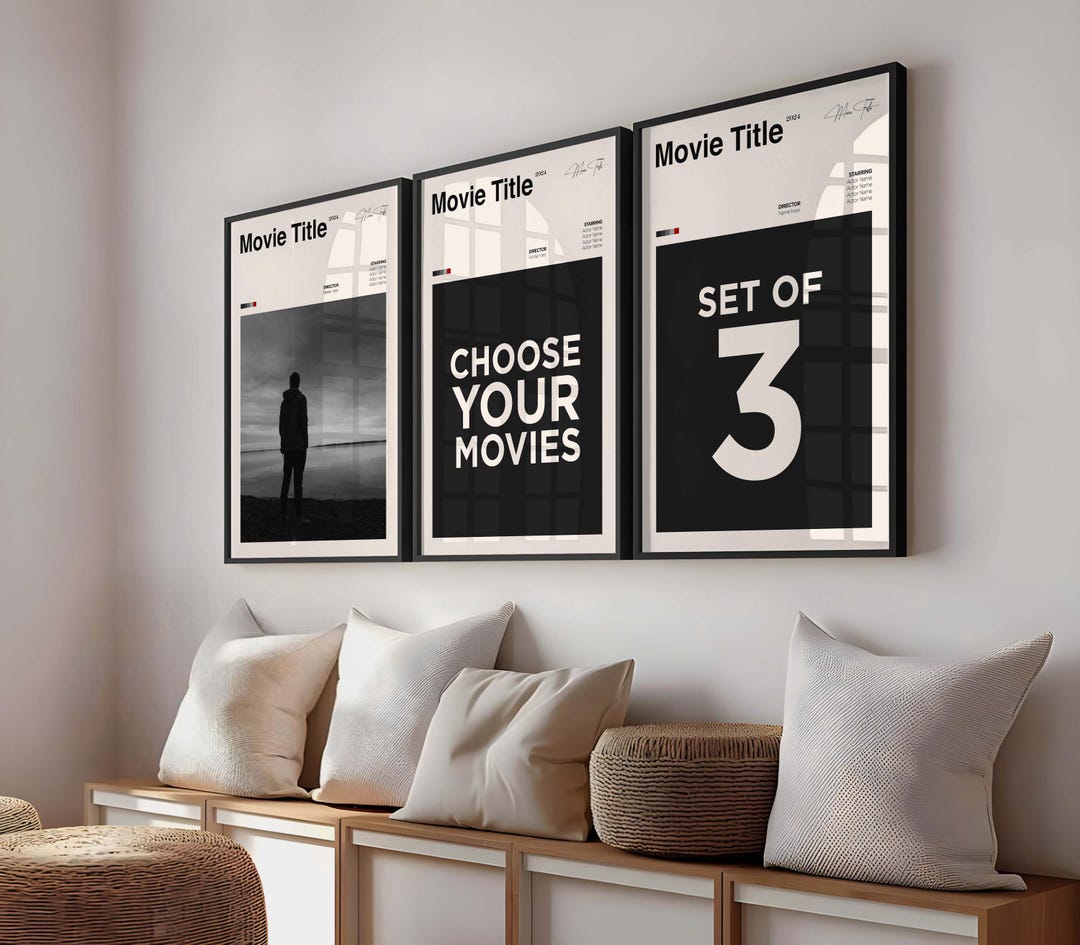 Movie Poster Set of 3 Custom Print | Custom Movie Posters ...
