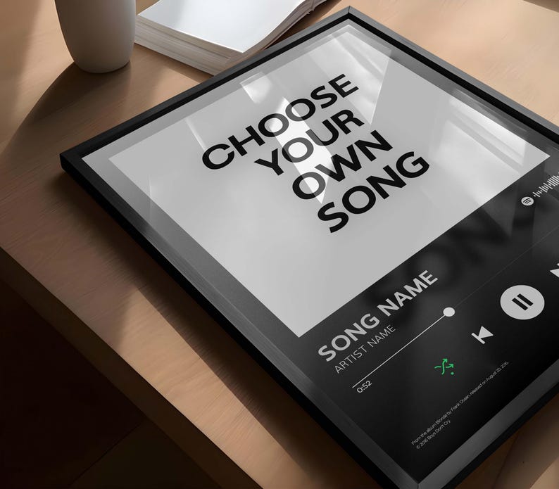Personalized Spotify Song Poster | Custom White Digital Spotify Song ...