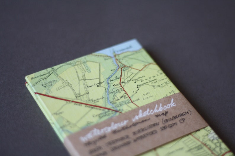 Concertina Sketchbook Vintage Map of Cramond and Kirkliston - Etsy