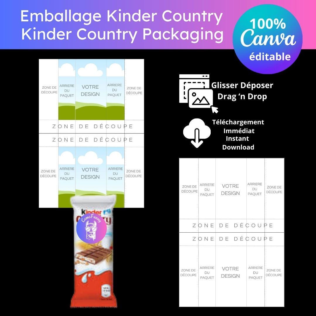 Kinder Template Kinder Country Packaging Label to Personalize Chocolate ...