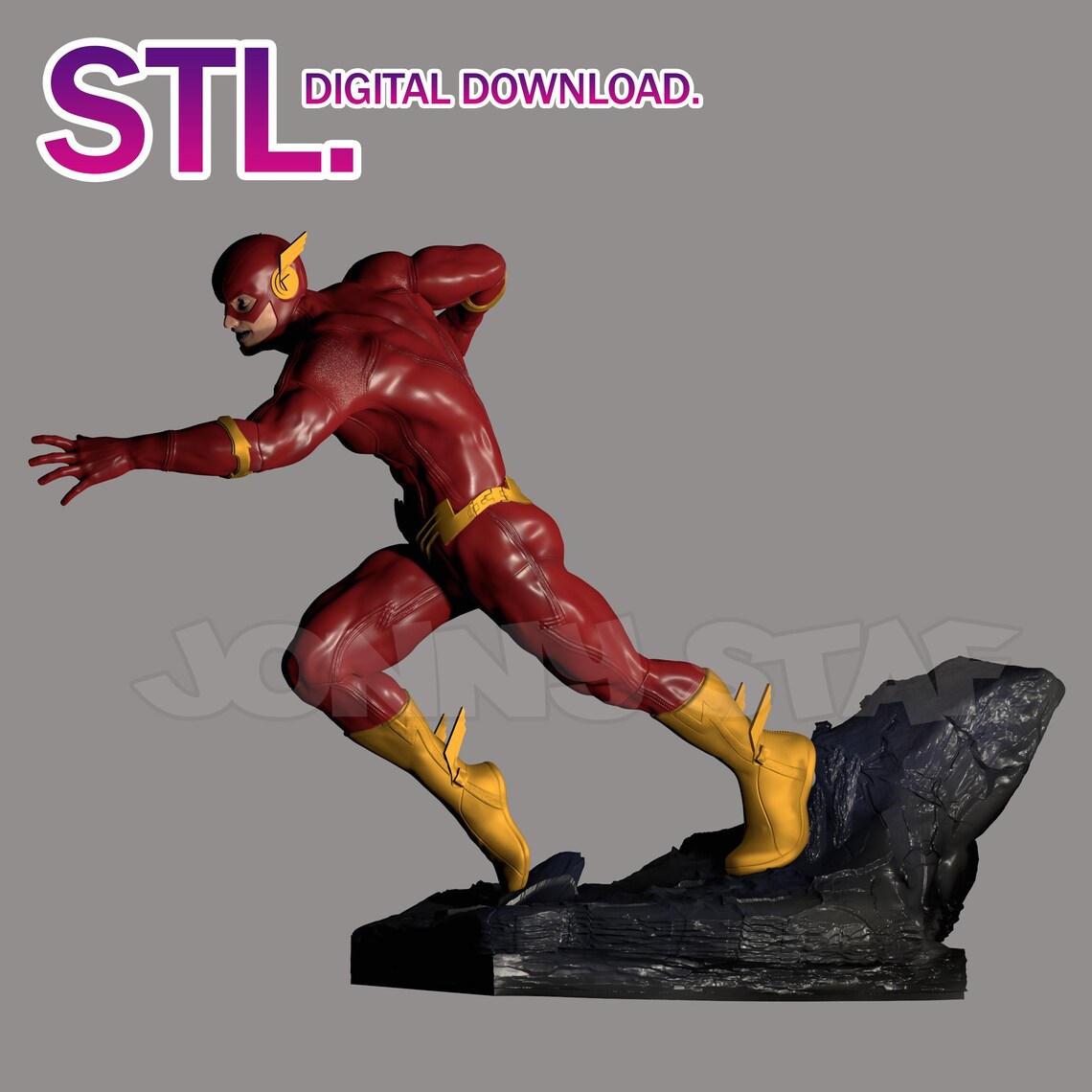 Flash Stl File 3D Print 3D Design Comics Character 3D Justice League - Etsy