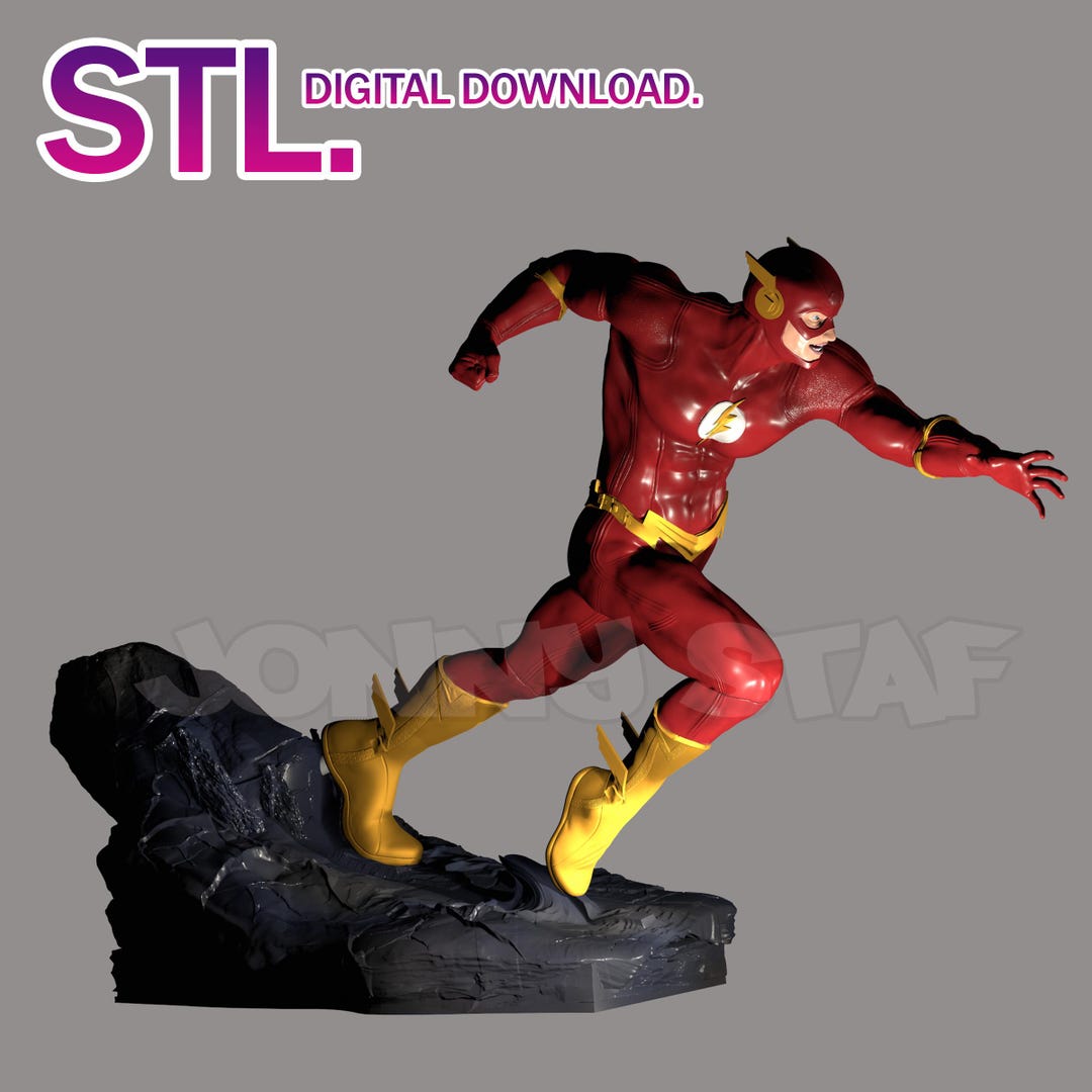 Flash Stl File 3D Print 3D Design Comics Character 3D Justice League - Etsy