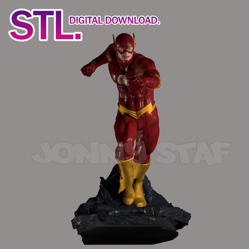 Flash Stl File 3D Print 3D Design Comics Character 3D Justice League - Etsy