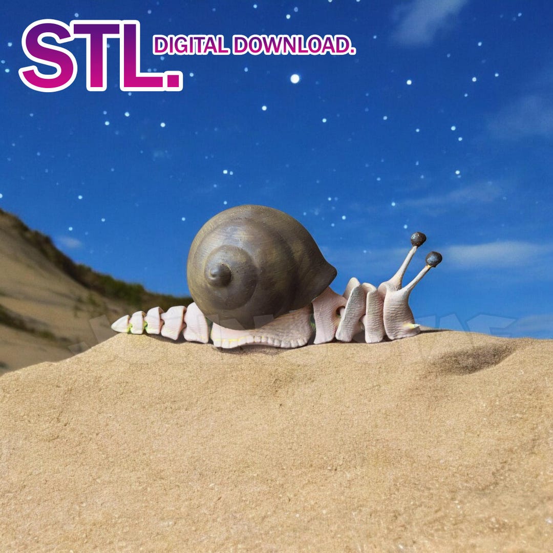 Cute Flexi Snail Instant Download Print-in-place STL File for 3D ...