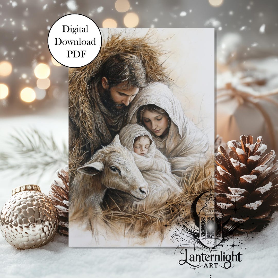 Traditional Nativity Scene Card – Mary and Jesus Christmas Card - Etsy