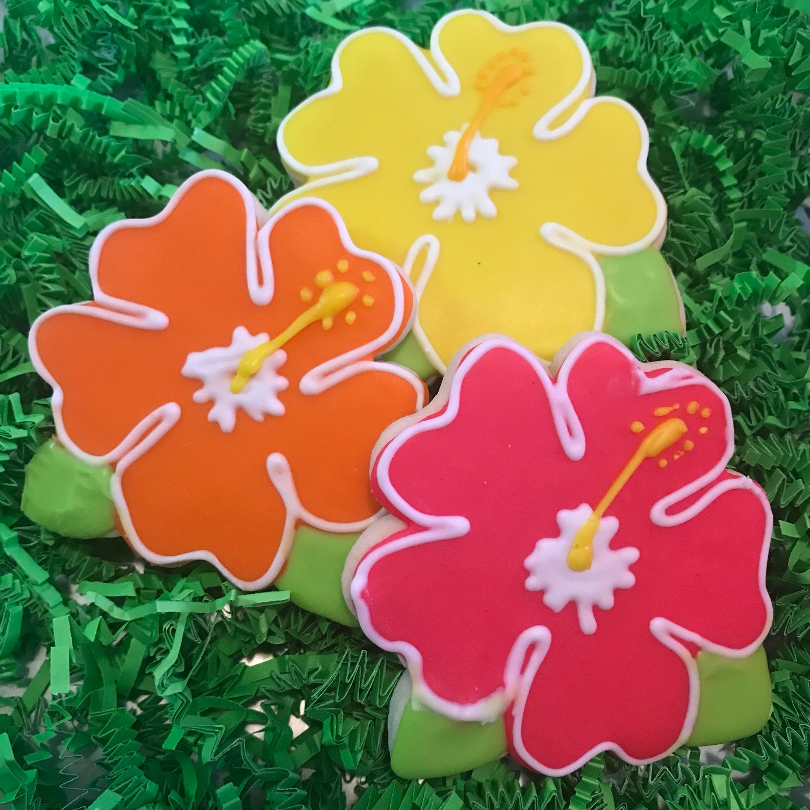 Hibiscus Flower Cookies 1 Dozen | Etsy