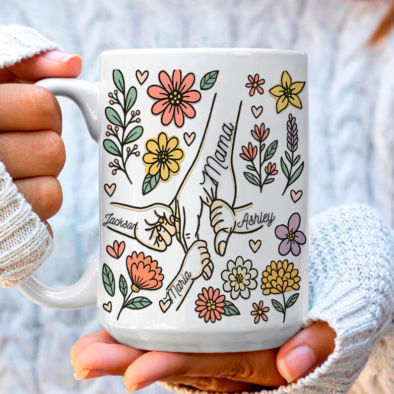 Mama Mug, Personalized Mom Cup, Custom Mama Cup,mom Gifts With Kids ...