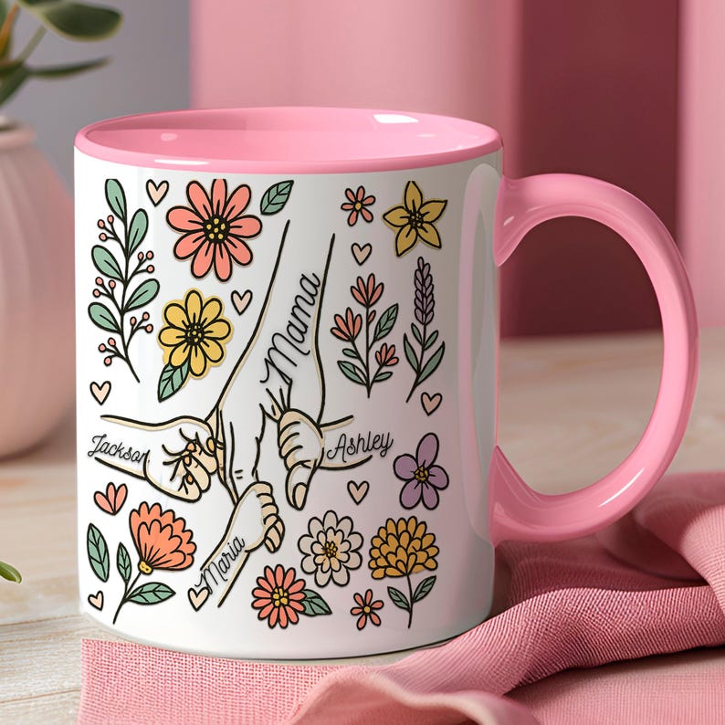 Mama Mug, Personalized Mom Cup, Custom Mama Cup,mom Gifts With Kids ...
