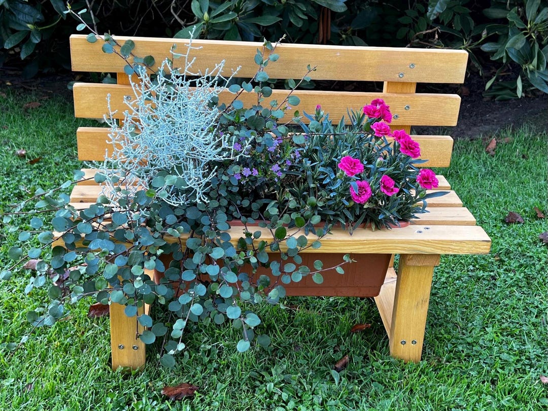 Flower Bench, Herb Bench, Christmas Gift, Garden Decoration, Outdoor ...