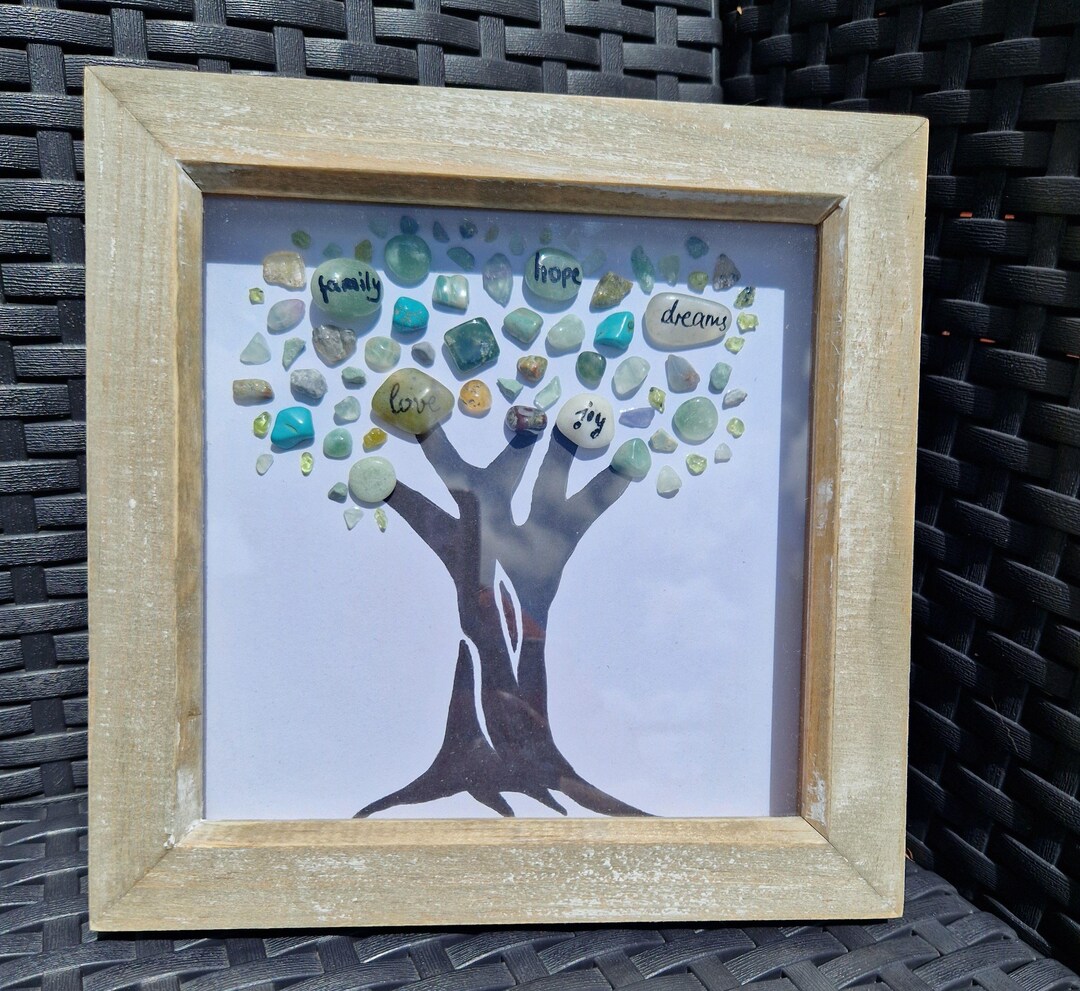 Natural Stone Picture: Green Tree of Positivity - Etsy