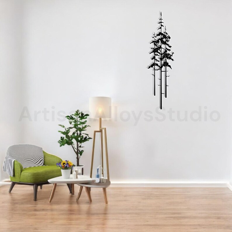 Tree Wall Hanging Metal Decor Modern Home Art Nature-inspired Metal ...