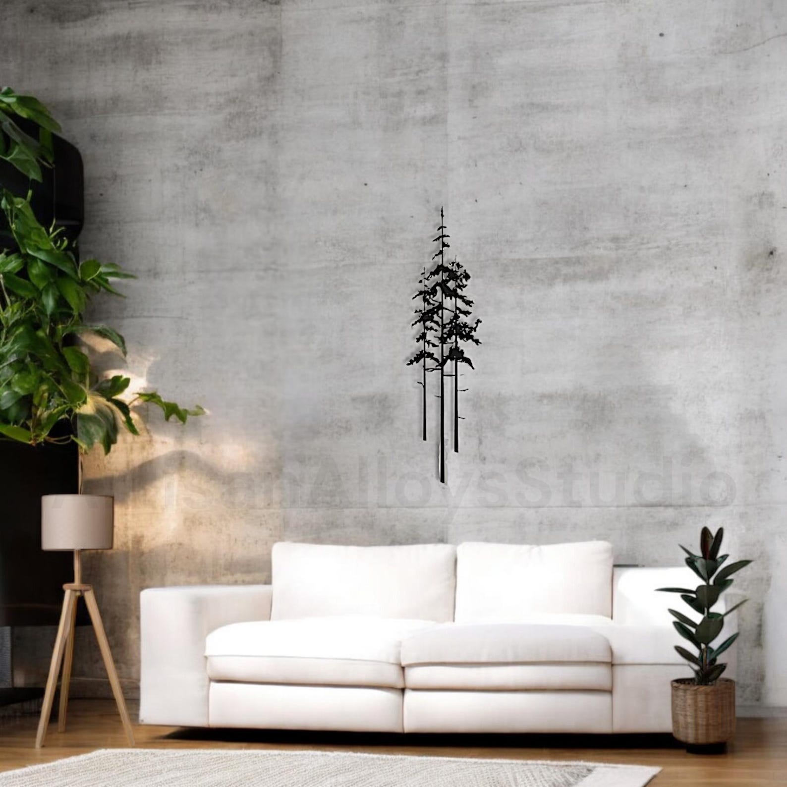 Tree Wall Hanging Metal Decor Modern Home Art Nature-inspired Metal ...