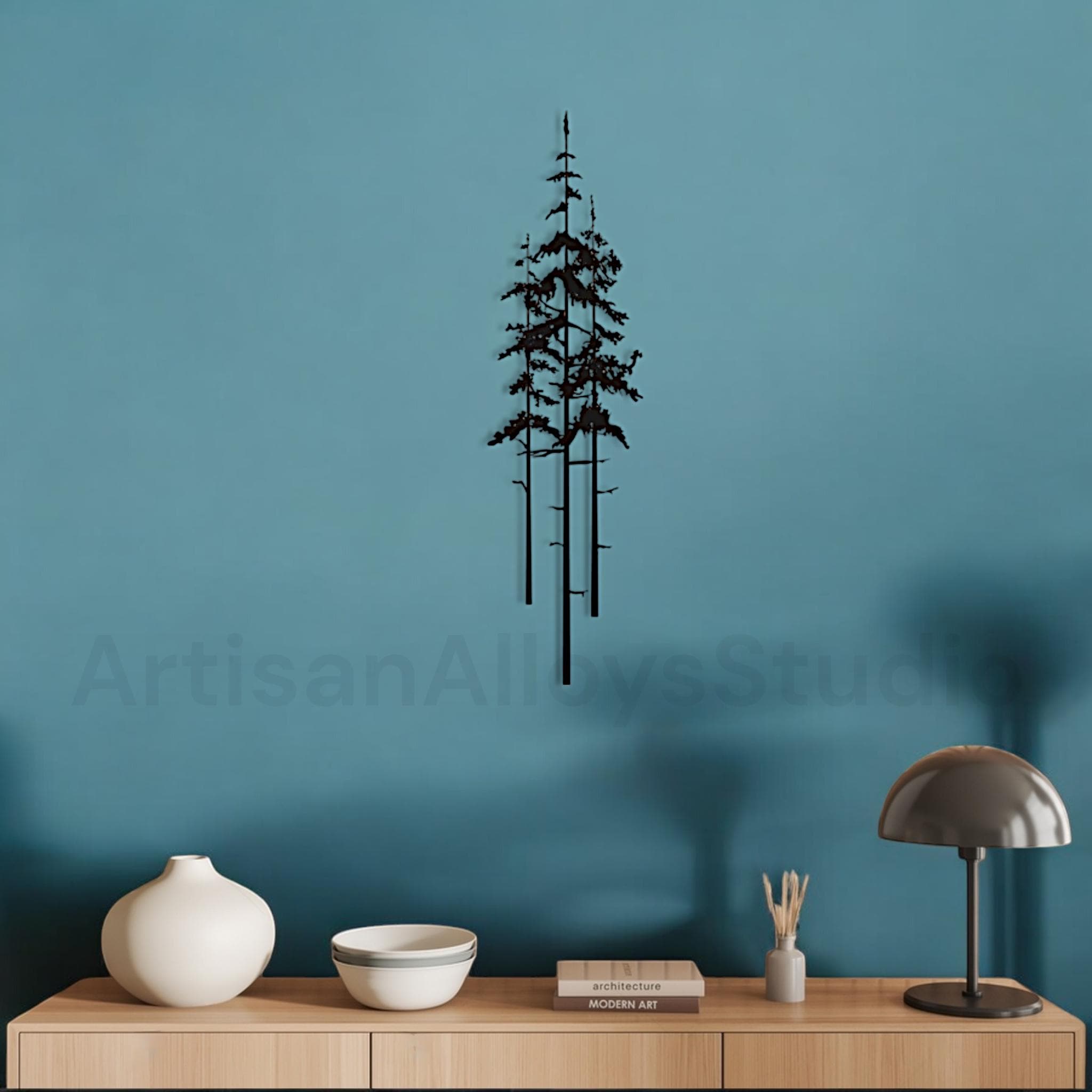 Tree Wall Hanging Metal Decor Modern Home Art Nature-inspired Metal ...
