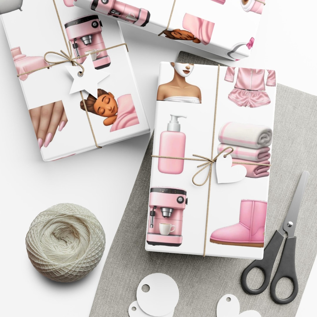 Wrapping Paper: Pink Aesthetic Wrapping Paper for Self Care - Etsy