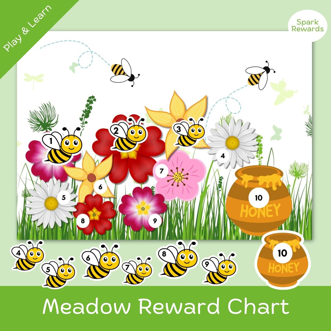 Meadow Reward Chart for Kids | Printable Behavior Chart | Toddler Potty ...