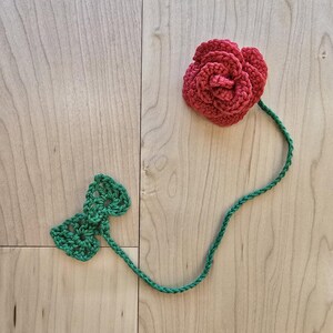 Stunning Crochet Rose Bookmark - Etsy