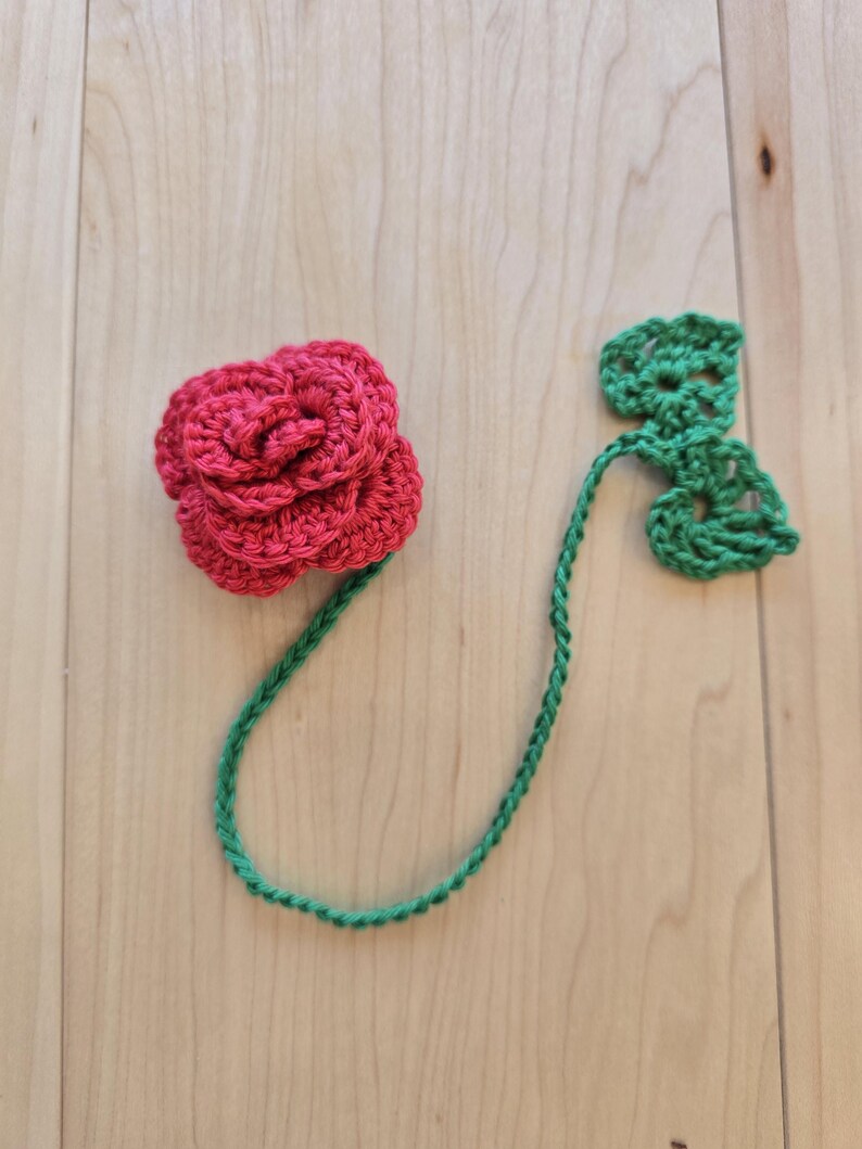 Stunning Crochet Rose Bookmark - Etsy