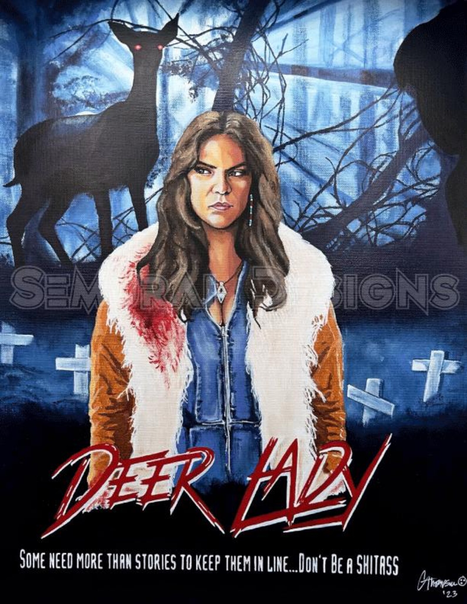 Deer Lady 11"x17" - Etsy
