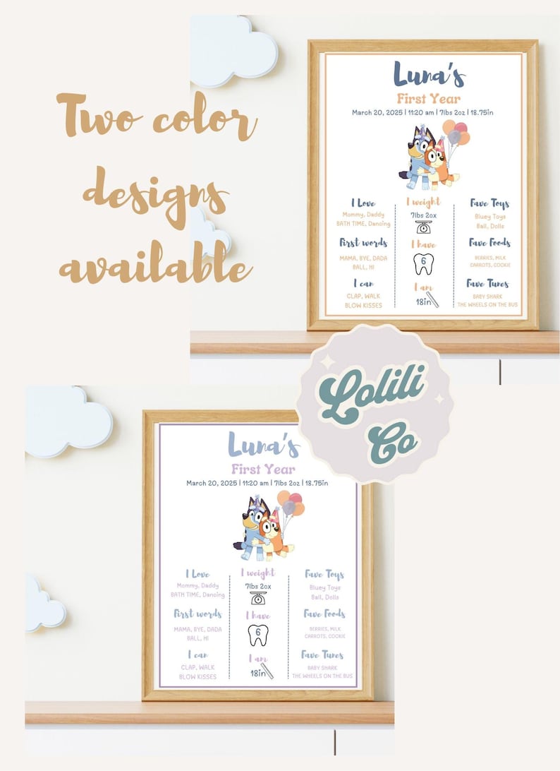 Bluey Milestone Board - Etsy